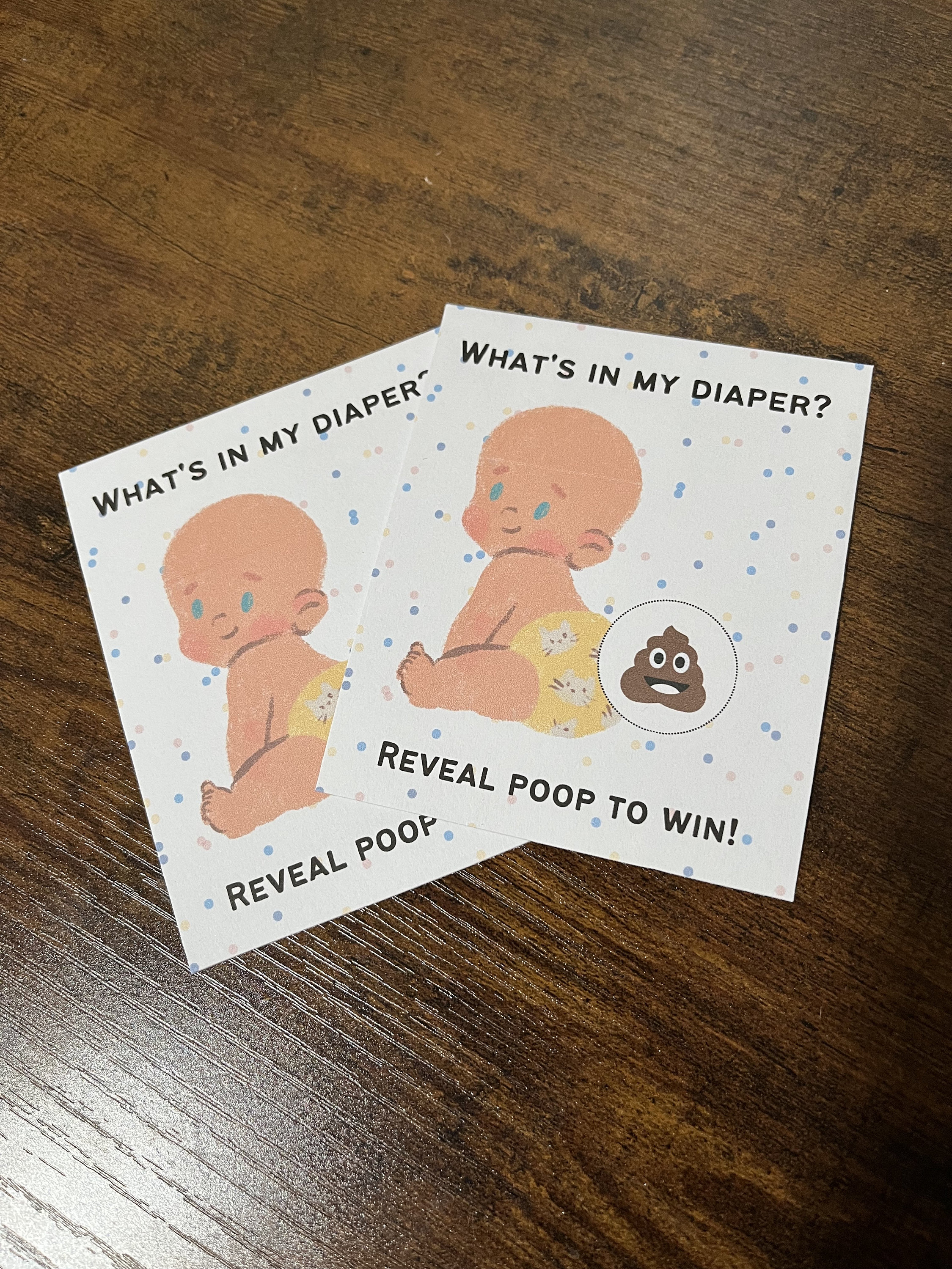 Dirty Diaper Baby Shower Scratch off Game (digital PDF) - Etsy