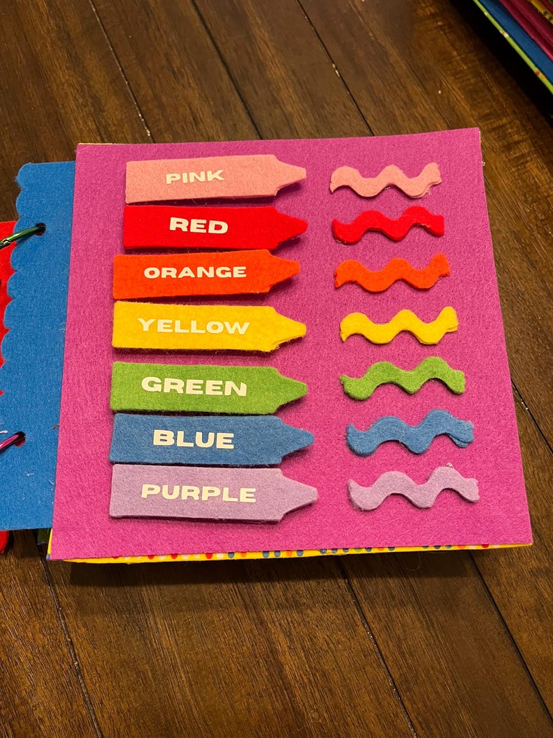 Crayon Color Busy Book Pattern, Felt Quiet Book (digital Download) - Etsy