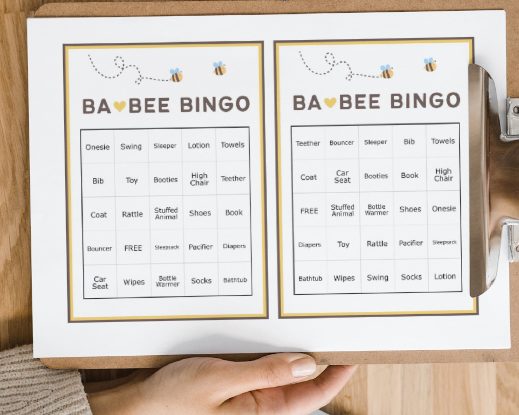 Bee Themed Baby Shower Bingo Cards set of 50 - Etsy