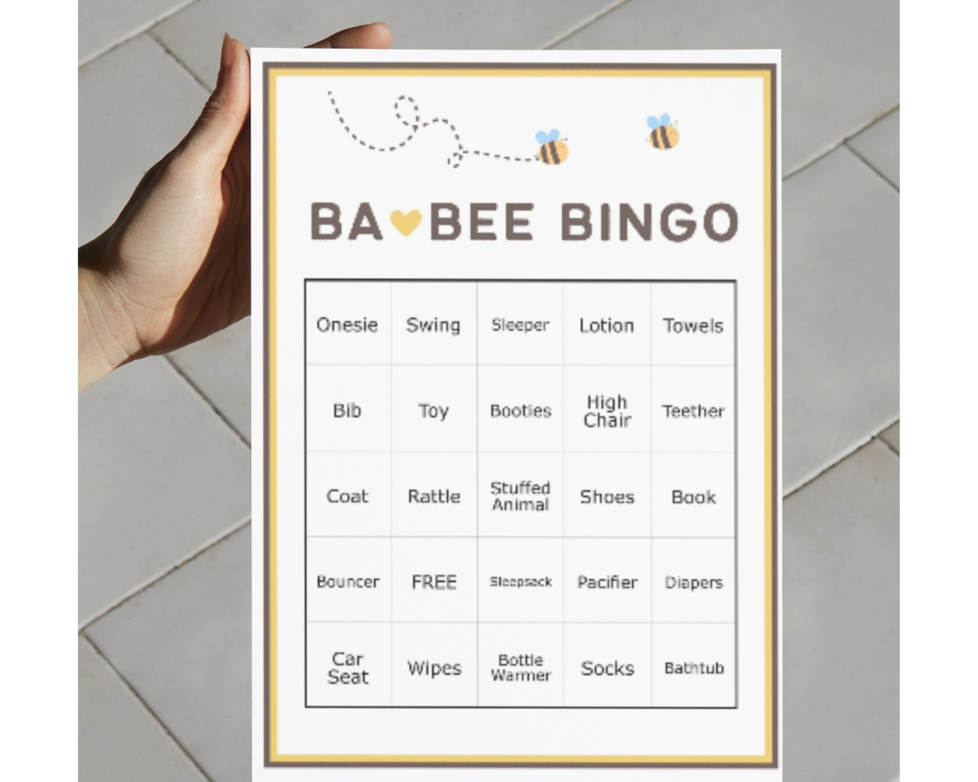 Bee Themed Baby Shower Bingo Cards set of 50 - Etsy