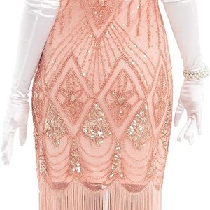 1920s Style Rose Gold Flower Flapper Dress Sizes S to XL - Etsy