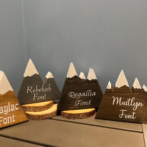 Wooden Mountains | Centerpieces | 3 Peak | Rustic Table Numbers ...