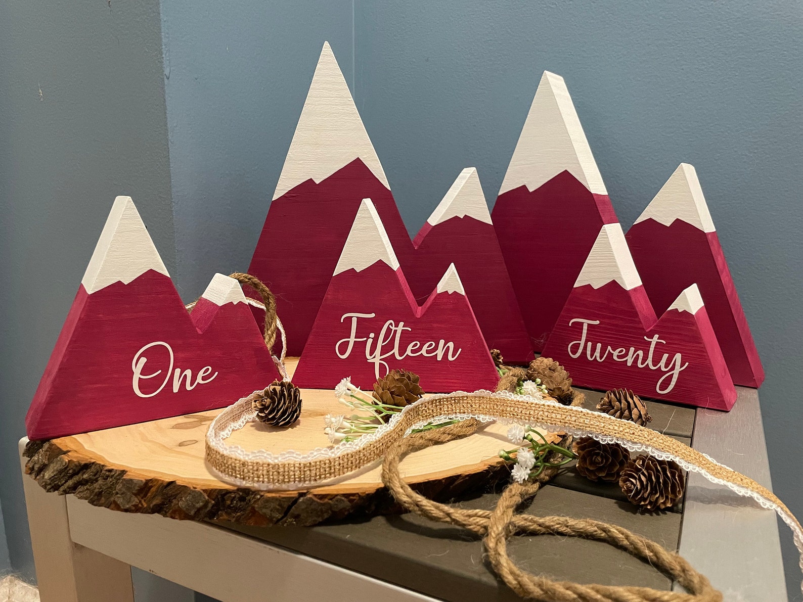 Wooden Mountains Centerpieces 3 Peak Rustic Wedding - Etsy