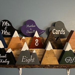 Wooden Mountains | Centerpieces | 3 Peak | Rustic Table Numbers ...