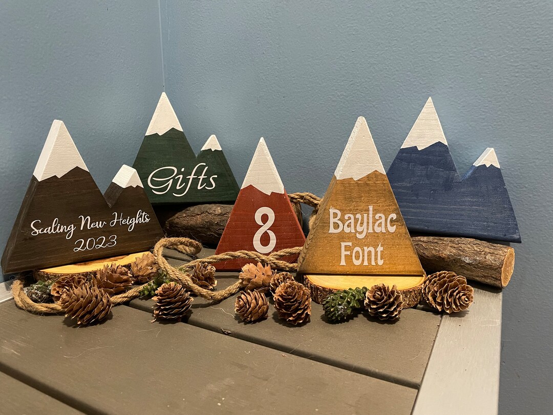 Wooden Mountains | Centerpieces | 3 Peak | Rustic Table Numbers ...