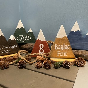 Wooden Mountains | Centerpieces | 3 Peak | Rustic Table Numbers ...