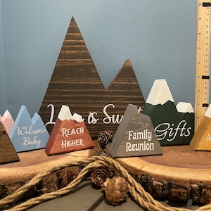Wooden Mountains | Centerpieces | 3 Peak | Rustic Table Numbers ...