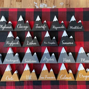 Wooden Mountains | Centerpieces | 3 Peak | Rustic Table Numbers ...