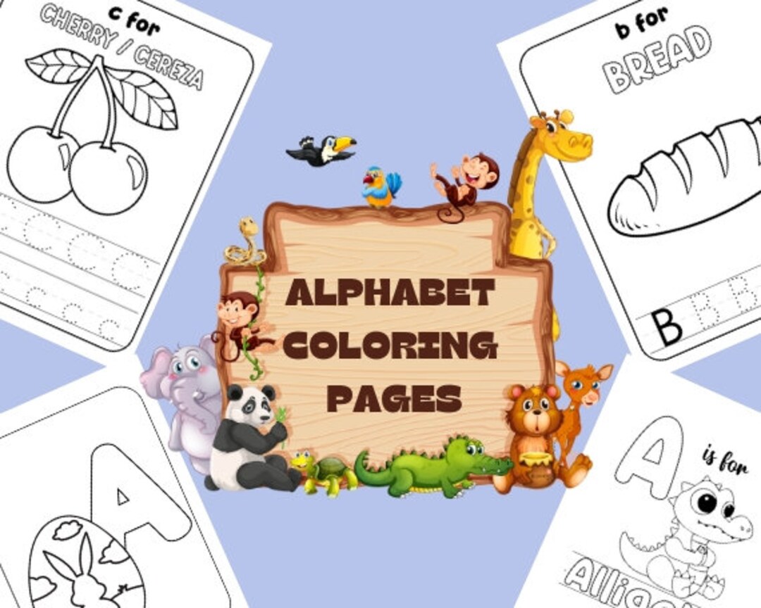 Alphabet Coloring Books - Etsy