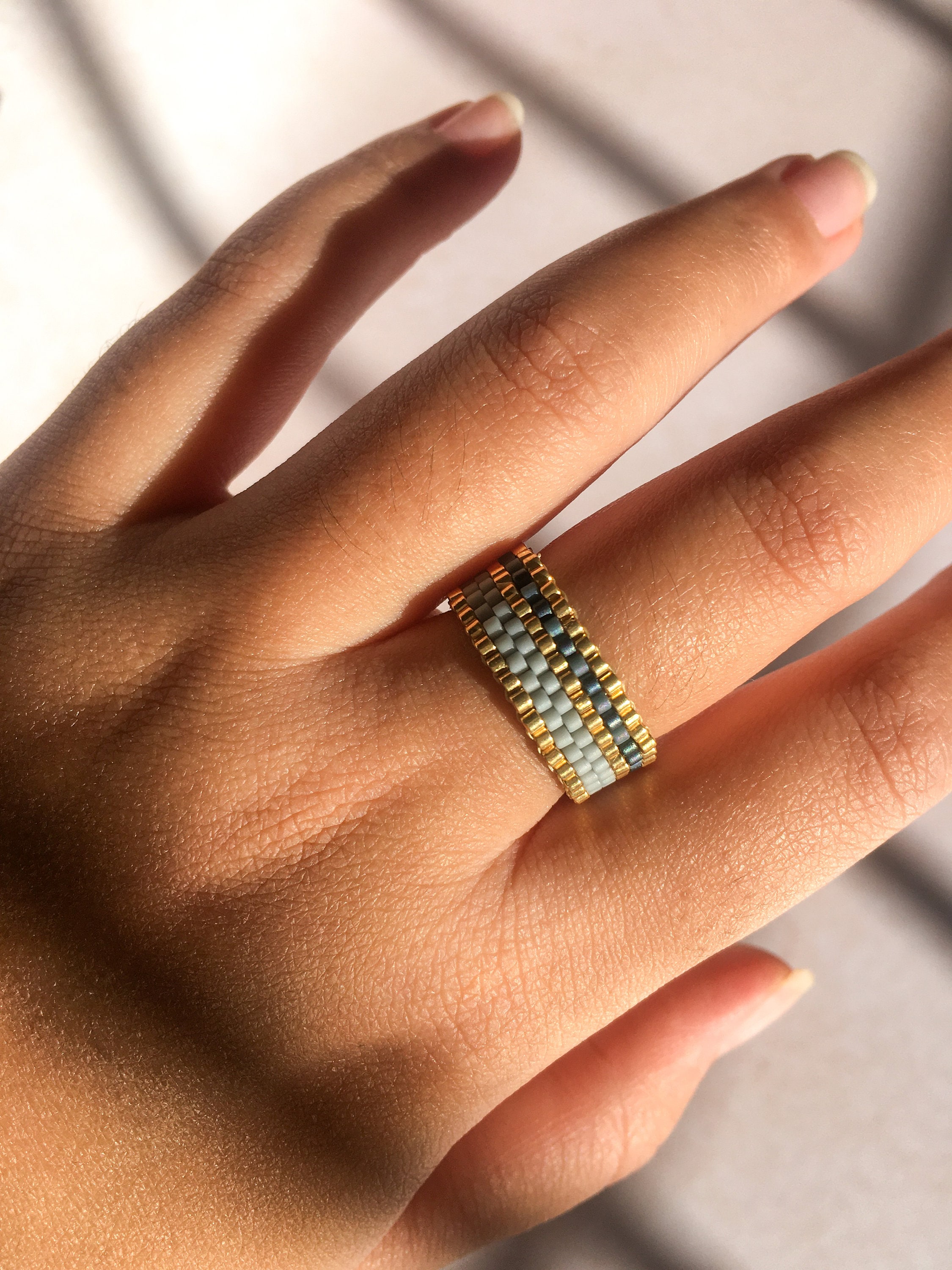 METIS RING - Miyuki Ring, Peyote Ring, Miyuki Jewelry, Beads Ring ...