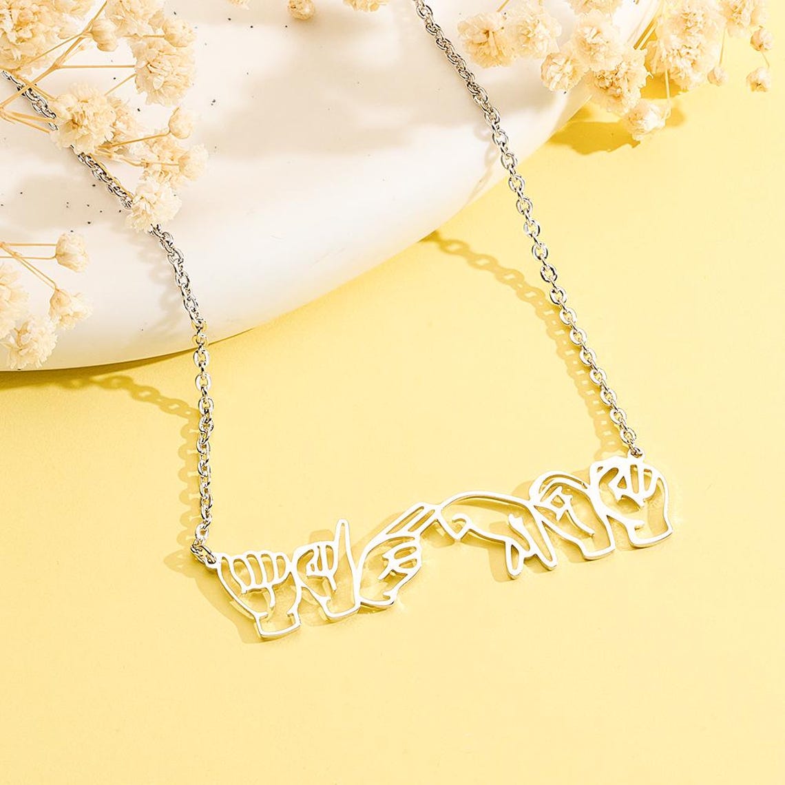 Personalized American Sign Language Necklace Gift for Hearing ...