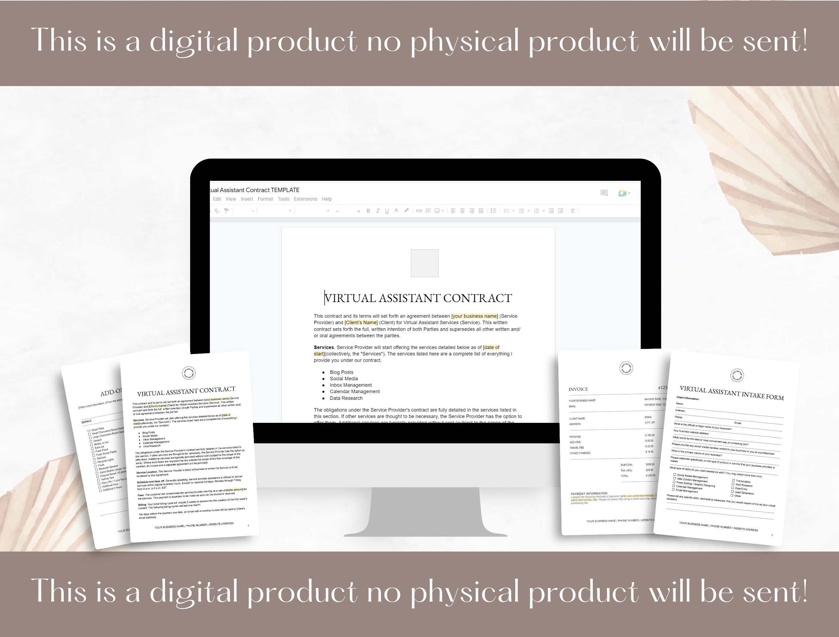 Editable Virtual Assistant Contract Template Including Intake - Etsy