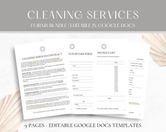 Cleaning Services Contract Bundle, All Cleaning Business Forms in One Spot. Easily Editable ...