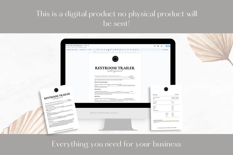 Editable Restroom Trailer Rental Agreement Template, Portable Toilet ...