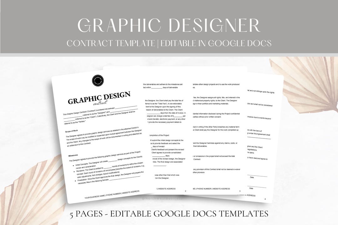 Editable Graphic Design Contract Template, Incl. Intake Form and ...