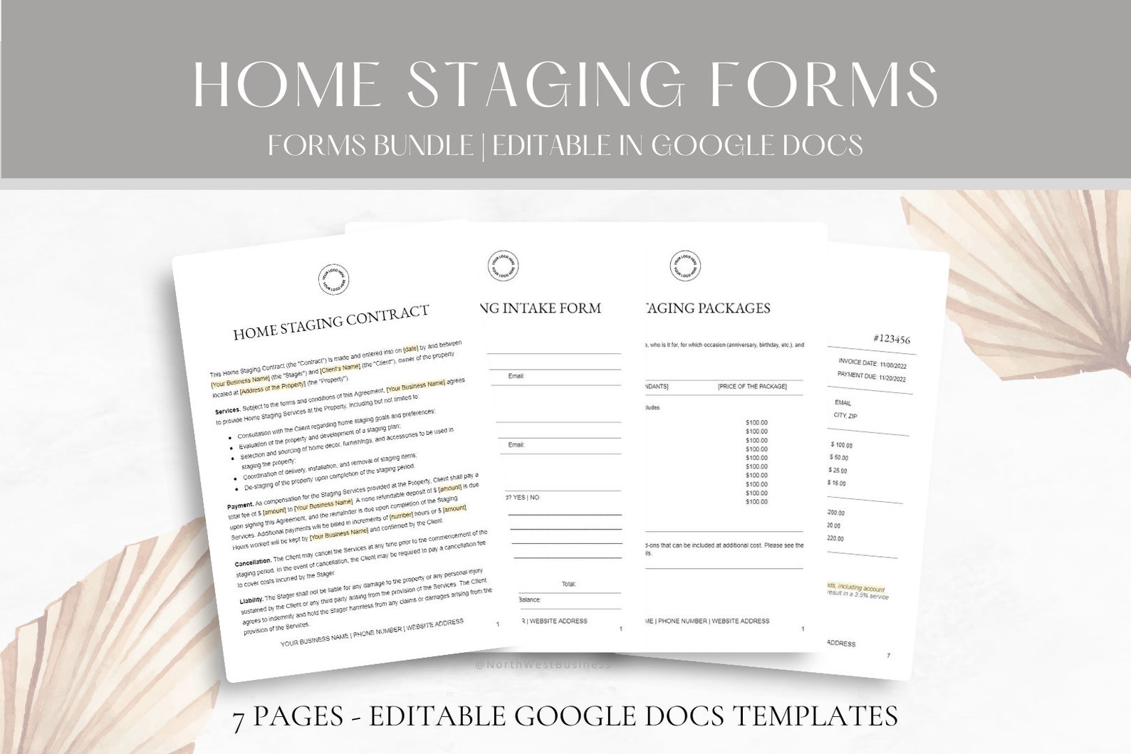 Editable Home Staging Business Templates Bundle, Real Estate Home ...