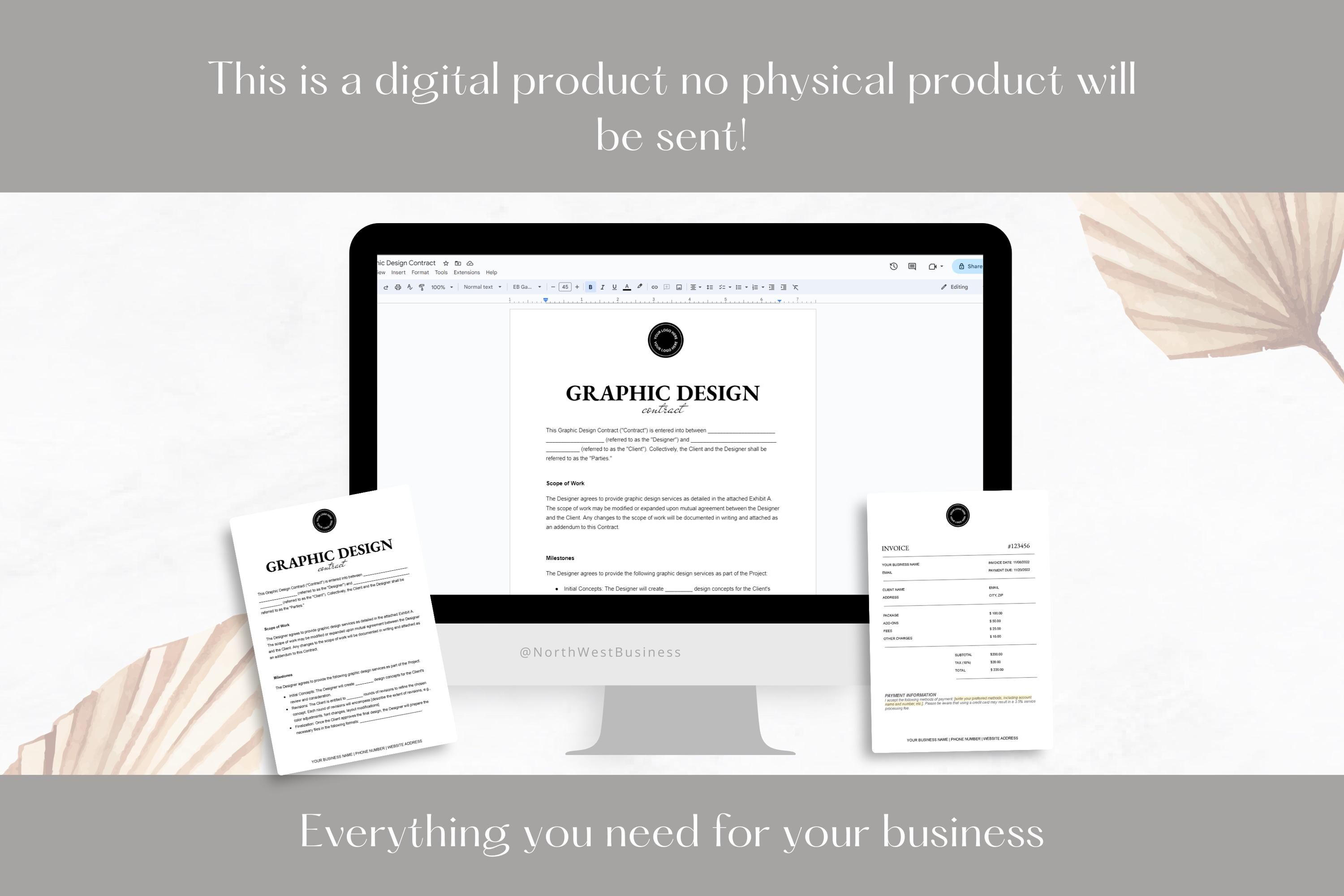 Editable Graphic Design Contract Template, Incl. Intake Form and ...