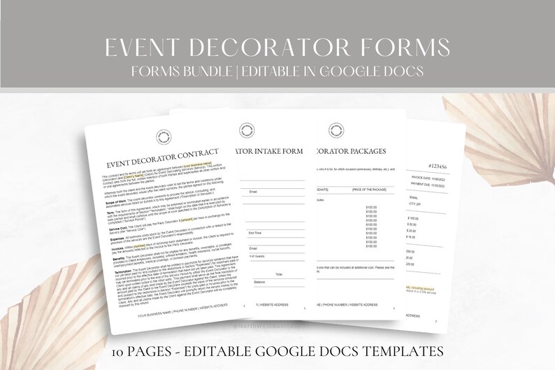 Editable Event Decorating Services Contract Template, Party Decorator ...
