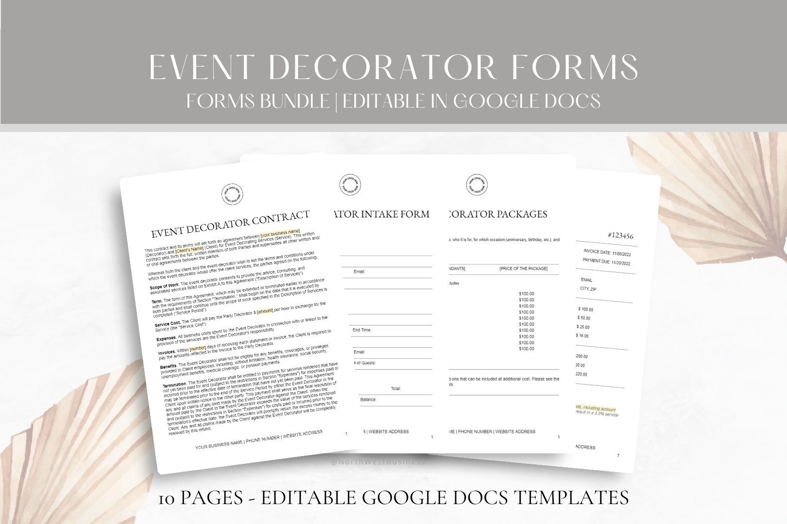 Editable Event Decorating Services Contract Template, Party Decorator ...