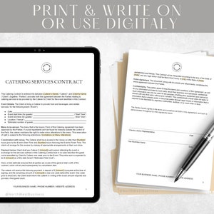 Editable Catering Contract Template, Food Service Contract Template ...