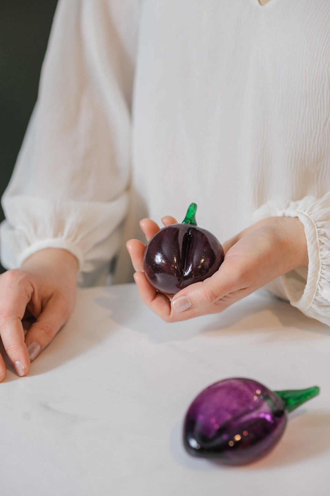 Glass Plum - Handblown Glass Fruit - Etsy