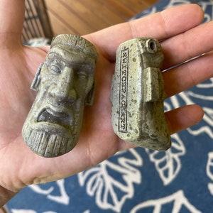 Good Luck Tiki Moai Leather Pendent Necklace - Etsy