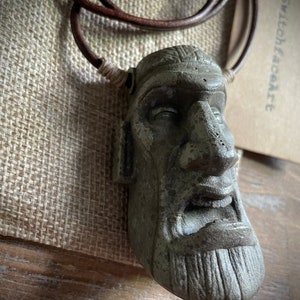 Good Luck Tiki Moai Leather Pendent Necklace - Etsy