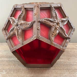 Tiki Sea Star Nautical Pendant Lamp With Light Rust With Red Accents - Etsy