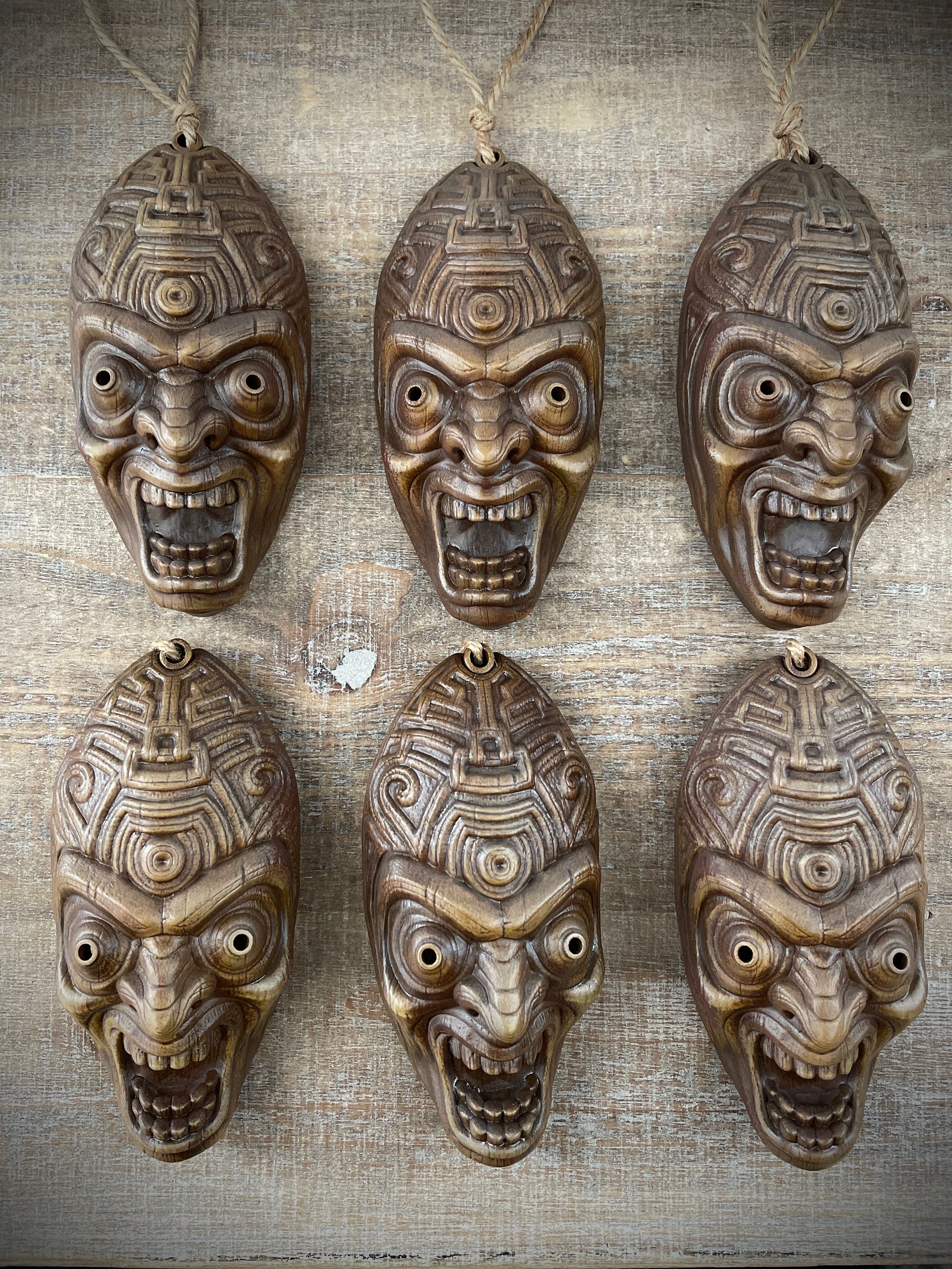 Kalu the Soulless Magic Man Tiki Mask Natural Color Ornament - Etsy