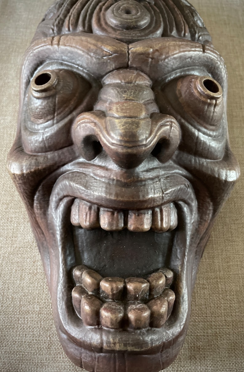 Kalu the Soulless Magic Man. 17 Inch Tiki Mask Wood Faux Finish - Etsy