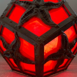 Tiki Sea Star Nautical Pendant Lamp With Light Rust With Red Accents - Etsy