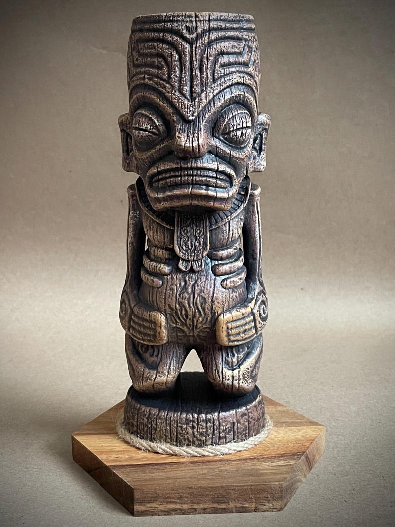 Warding Idol of Protection – Hand-painted Tribal Resin Sculpture - Etsy
