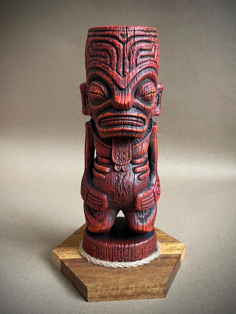 Warding Idol of Protection – Hand-painted Tribal Resin Sculpture - Etsy