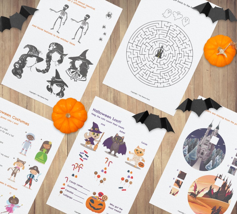 Halloween Fun and Colorful Activity Pages - Etsy