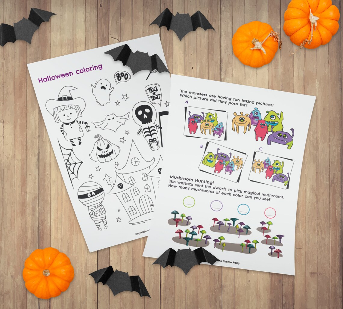 Halloween Fun and Colorful Activity Pages - Etsy