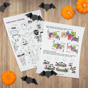 Halloween Fun and Colorful Activity Pages - Etsy