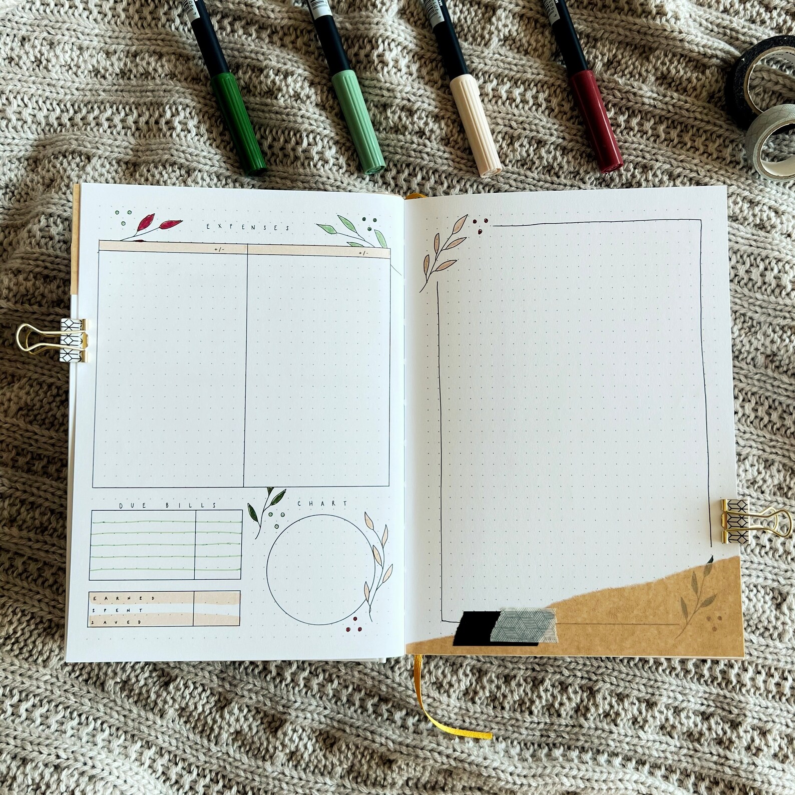 Undated Bullet Point Journal Printable Bothanical Theme - Etsy