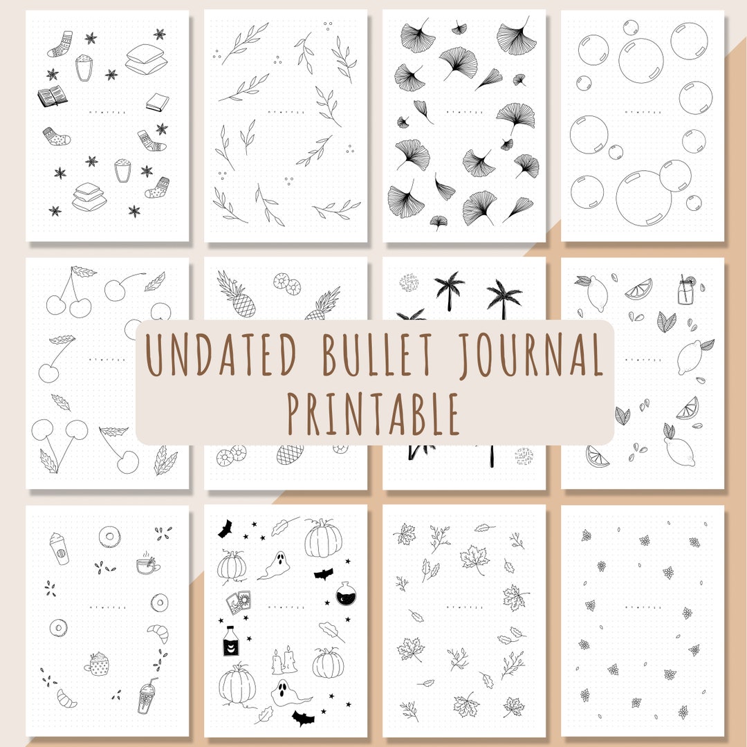 Digital Premade Bullet Point Journal | A5 Self Help Journal | 12 ...