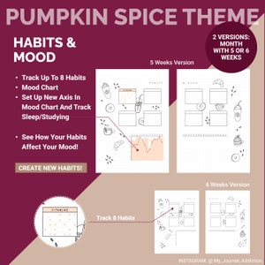 Undated Bullet Point Journal Printable | Pumpkin Spice Theme | Dotted ...