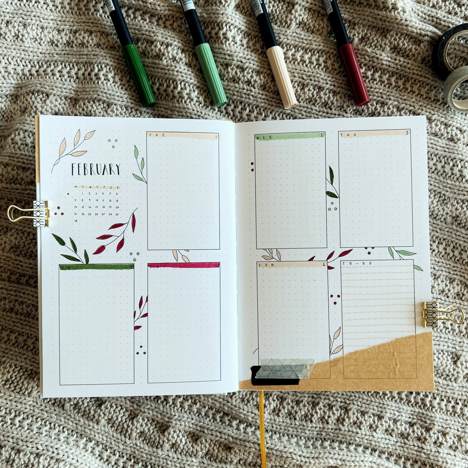 Undated Bullet Point Journal Printable Bothanical Theme - Etsy