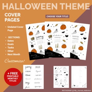 Undated Bullet Point Journal Printable | Halloween Theme | Dotted A5 ...