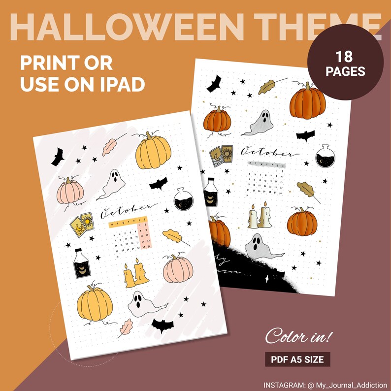 Undated Bullet Point Journal Printable Halloween Theme - Etsy