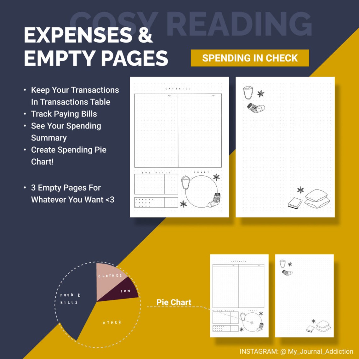 Undated Bullet Point Journal Printable Cosy Reading Theme - Etsy