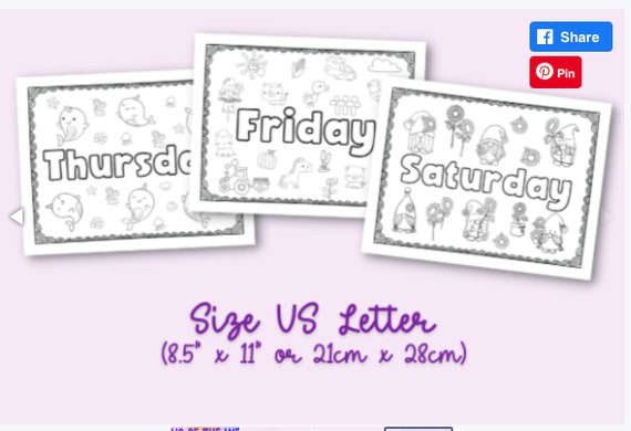 Days Of The Week Coloring Pages