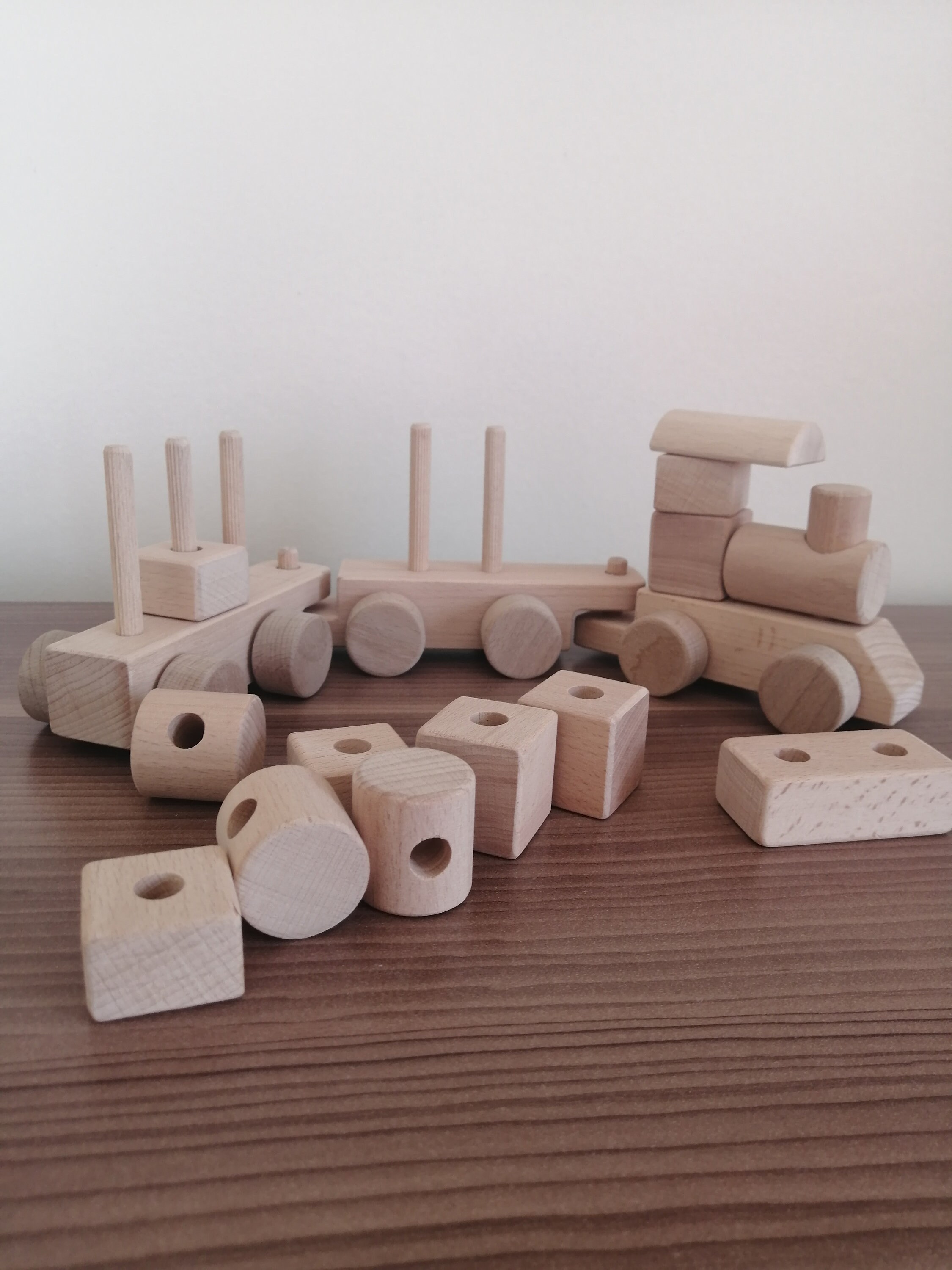 Geometric Train, Wooden Toy Train, Handmade Wooden Train, Wooden Train ...