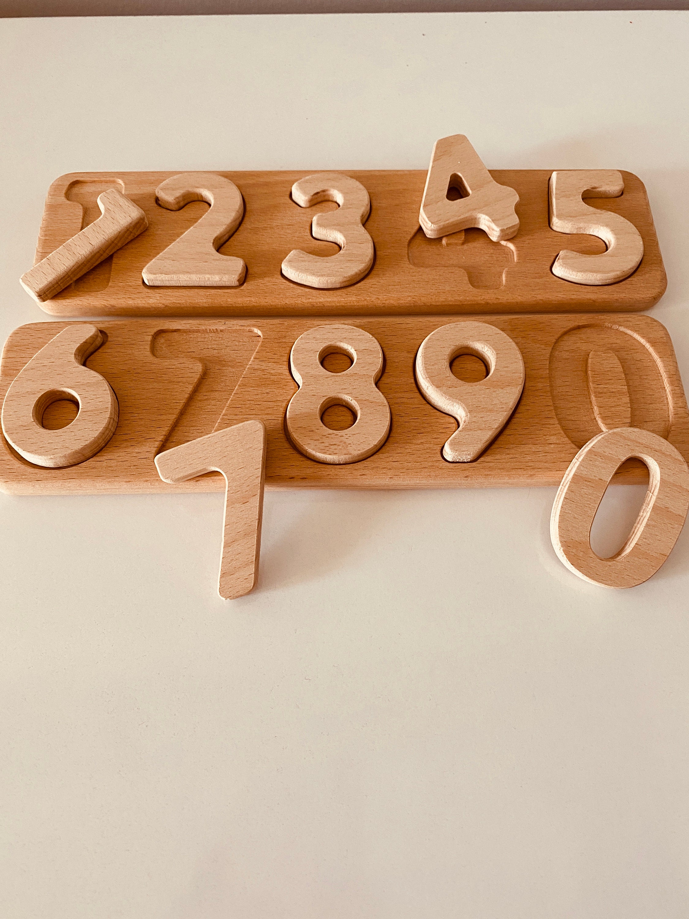 Wooden Number Puzzle, Wooden Numbers, Natural Wooden Puzzle Number ...