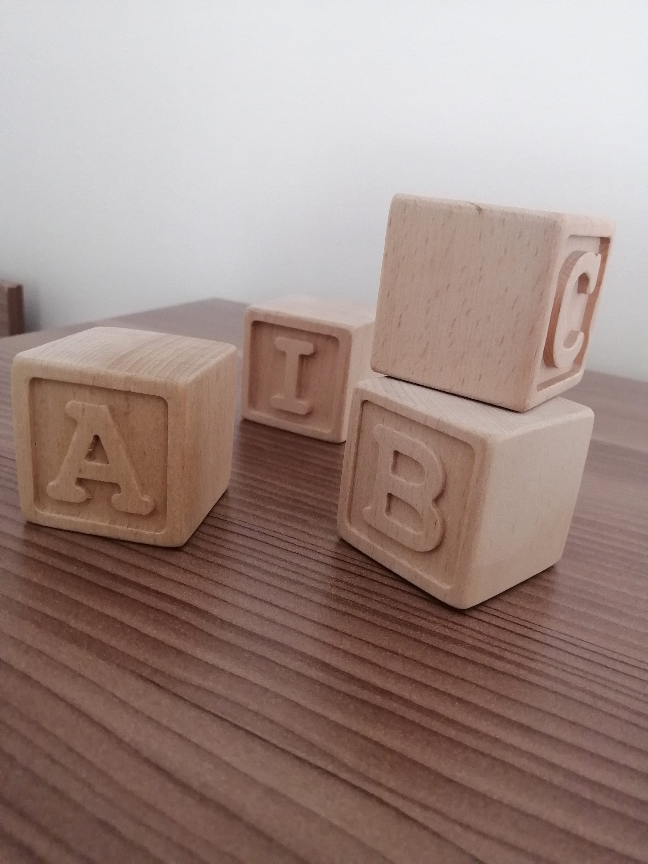 Wooden Alphabet Block Set Wooden Abc Blocks Wood Letter - Etsy