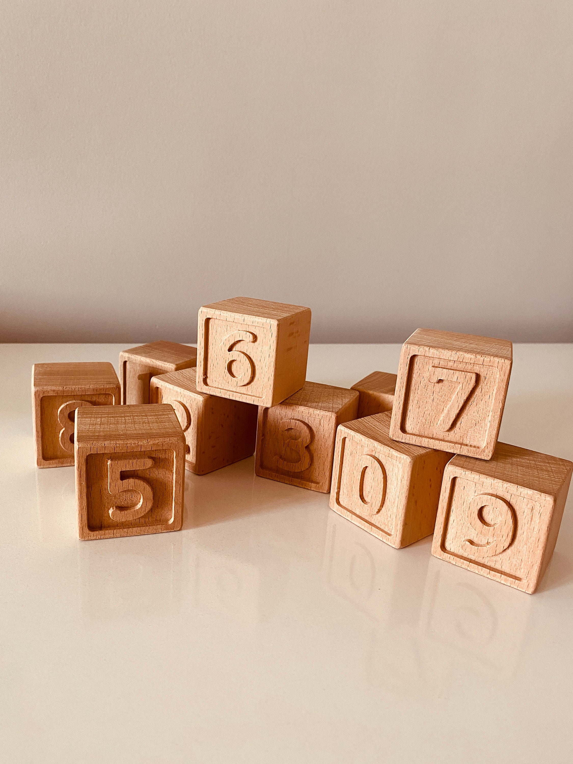 Wood Number Block Set, Wooden Number Blocks, Educational Number Set ...