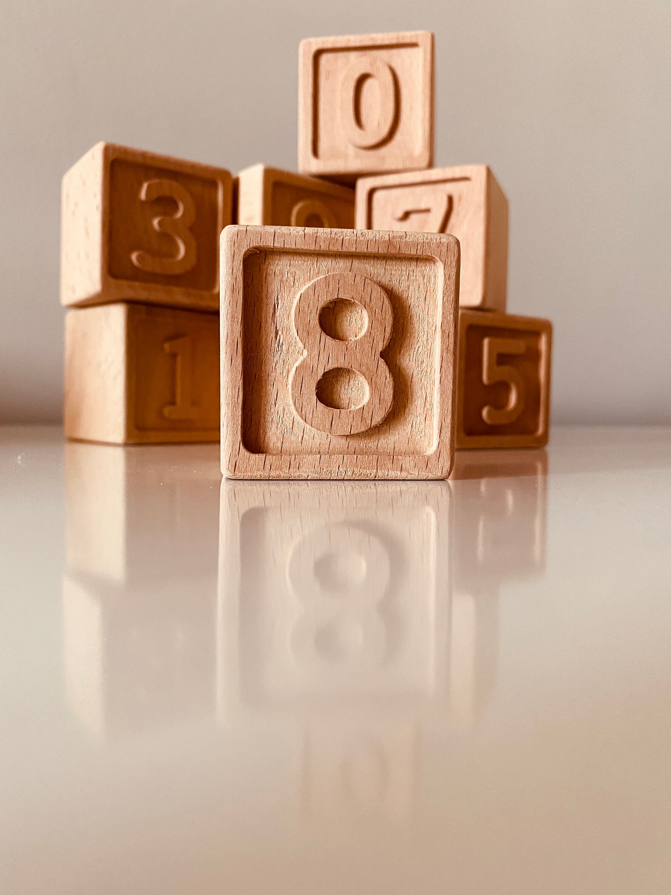 Wood Number Block Set, Wooden Number Blocks, Educational Number Set ...