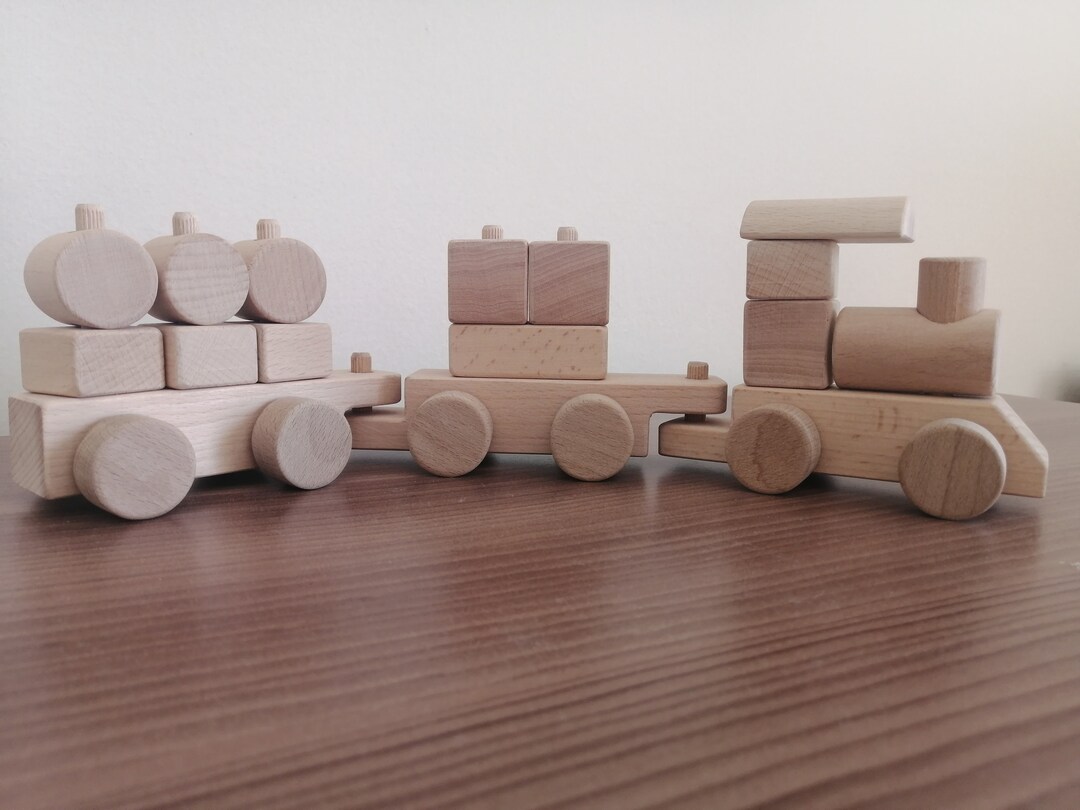 Geometric Train, Wooden Toy Train, Handmade Wooden Train, Wooden Train ...